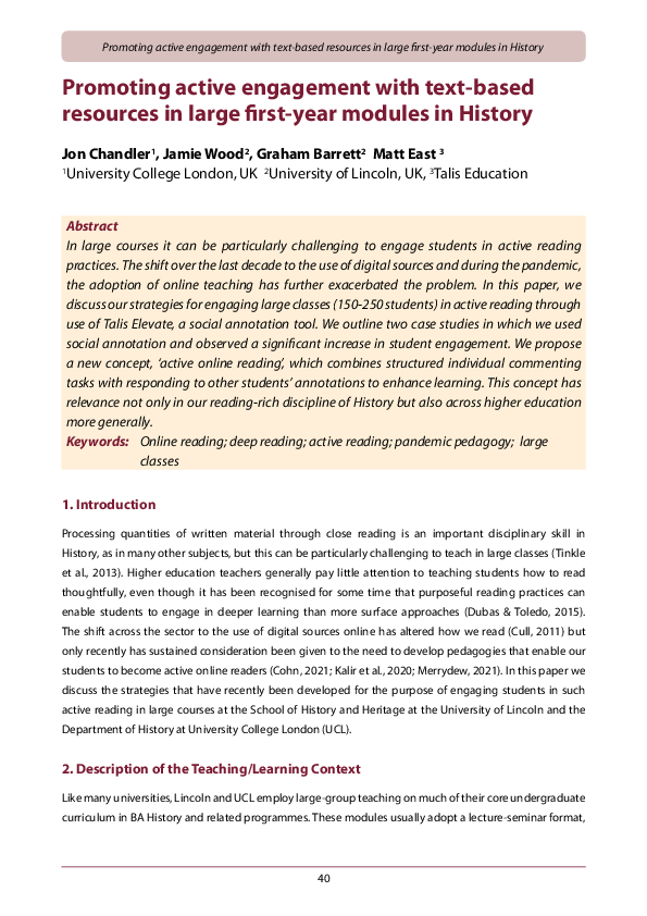 (PDF) Promoting Active Engagement with Text-Based Resources in Large ...