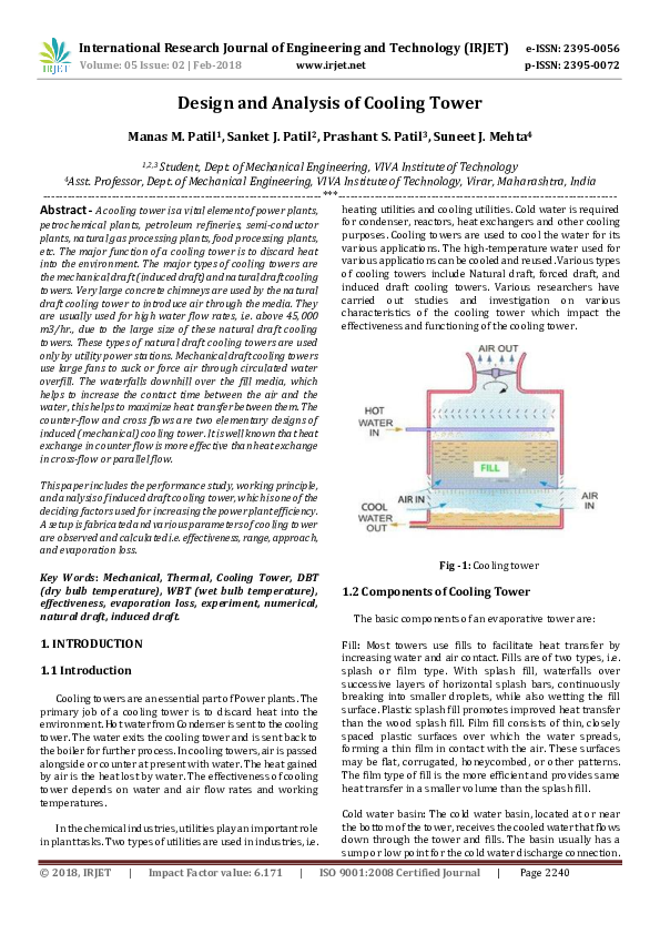 (PDF) Design and Analysis of Cooling Tower