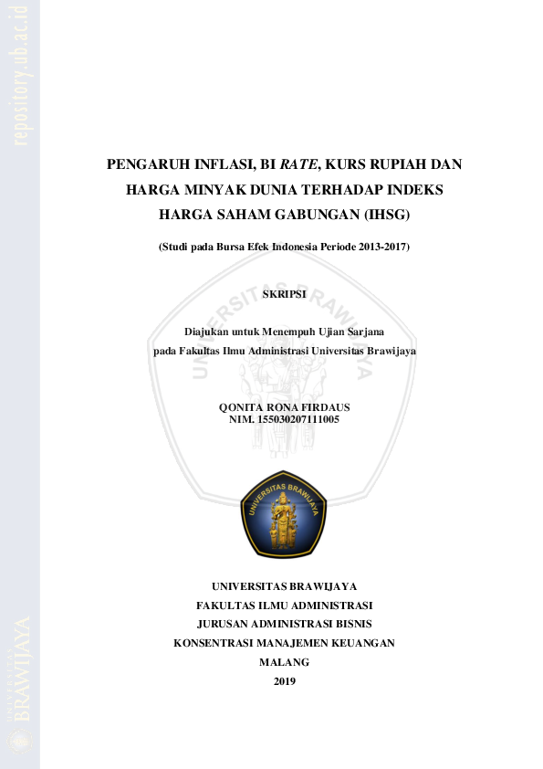 (PDF) Pengaruh Infasi, BI Rate, Kurs Rupiah dan Harga Minyak Dunia ...