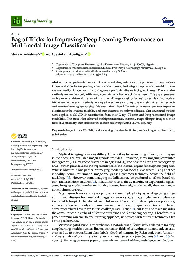 (PDF) Bag of Tricks for Improving Deep Learning Performance on ...