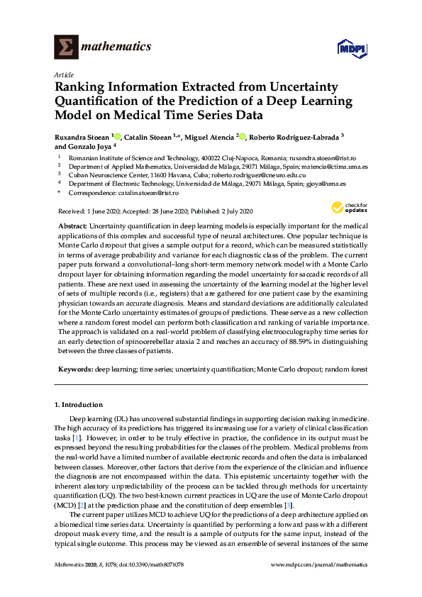 (PDF) Ranking Information Extracted from Uncertainty Quantification of the Prediction of a Deep ...