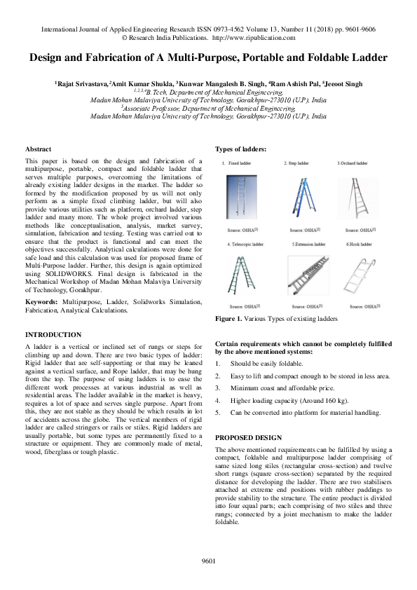(PDF) Design and Fabrication of A Multi-Purpose , Portable and Foldable ...