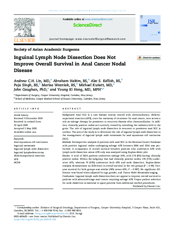 (PDF) Inguinal Lymph Node Dissection Does Not Improve Overall Survival ...