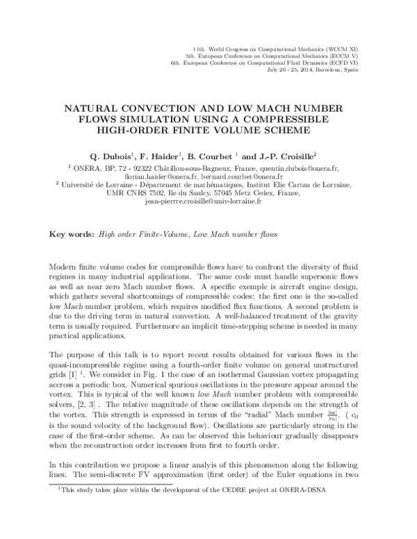 Pdf Natural Convection And Low Mach Number Flows Simulation Using A