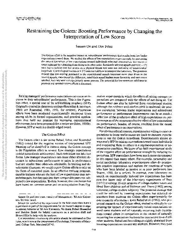 (PDF) Restraining the Golem: Boosting performance by changing the ...