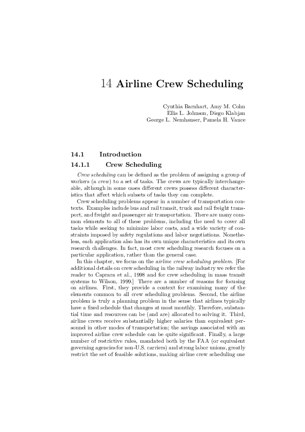 (PDF) Airline Crew Scheduling
