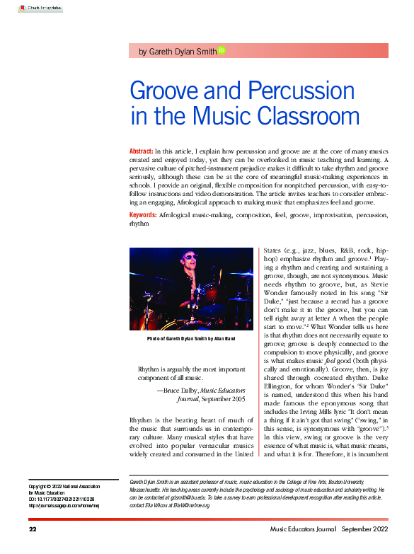 (PDF) Groove and Percussion in the Music Classroom