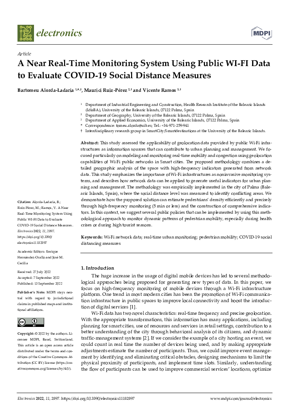 Pdf A Near Real Time Monitoring System Using Public Wi Fi Data To