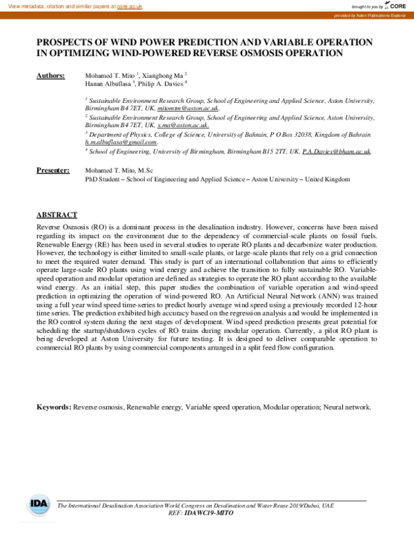 (PDF) Prospects of wind power prediction and variable operation in ...