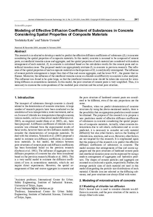(PDF) Modeling of Effective Diffusion Coefficient of Substances in ...