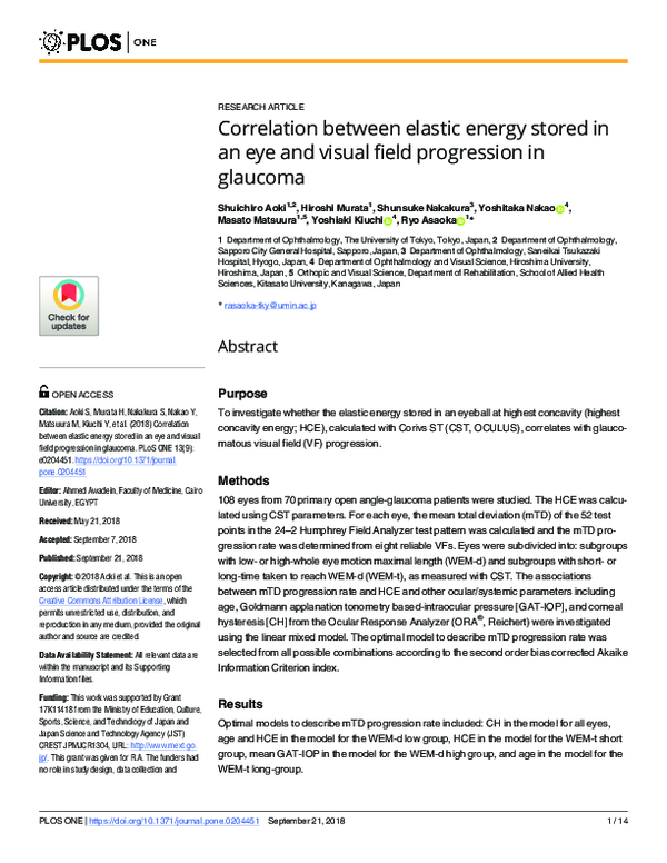 (PDF) Correlation between elastic energy stored in an eye and visual ...
