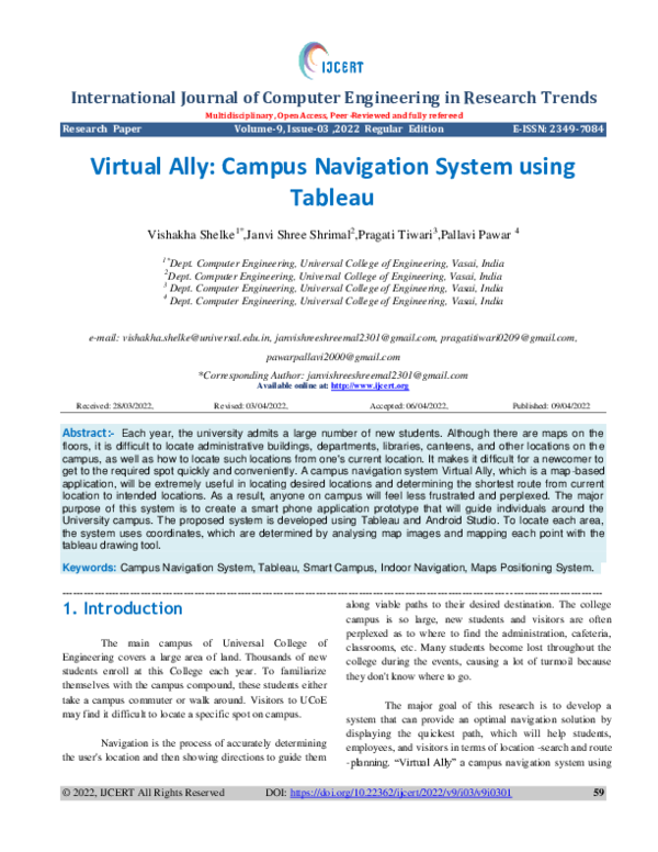 (PDF) Virtual Ally: Campus Navigation System using Tableau