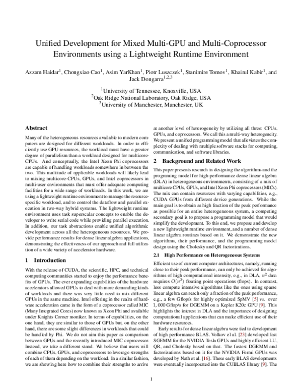 (PDF) Unified Development for Mixed Multi-GPU and Multi-coprocessor ...
