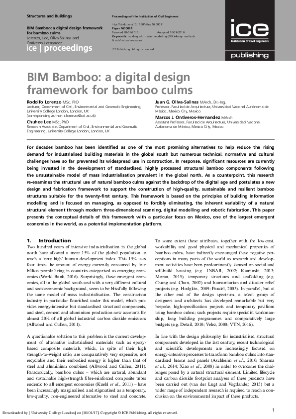 (PDF) BIM Bamboo: a digital design framework for bamboo culms