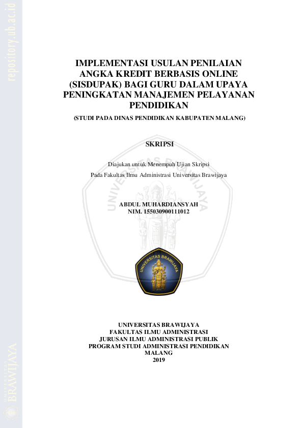 (PDF) Implementasi Usulan Penilaian Angka Kredit Berbasis Online (Sisdupak) Bagi Guru Dalam ...