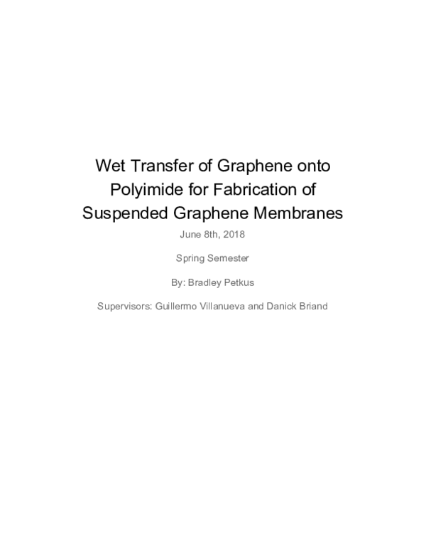 (PDF) Wet Transfer of Graphene onto Polyimide for Fabrication of ...