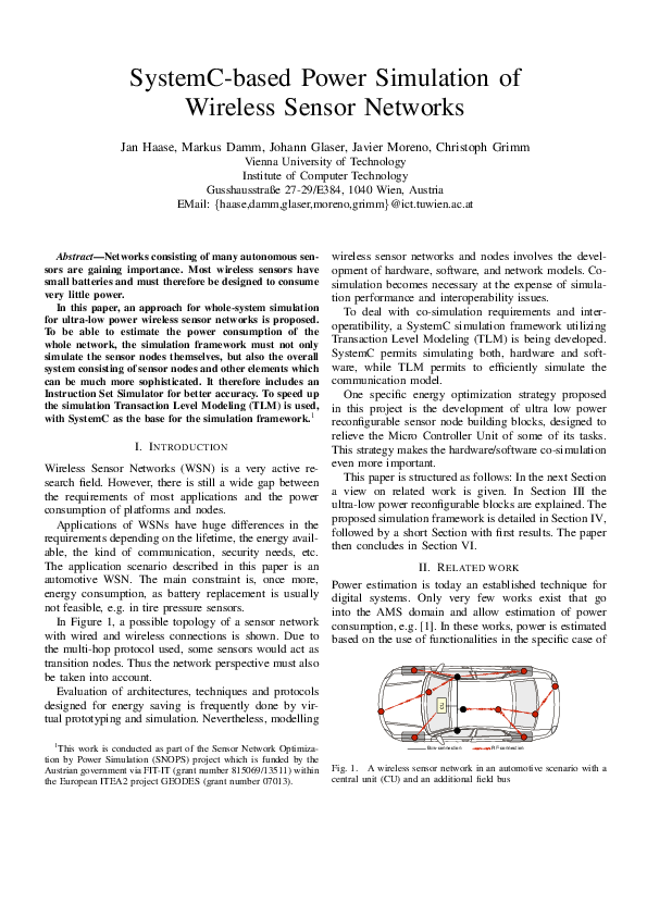 (PDF) Systemc-based power simulation of wireless sensor networks