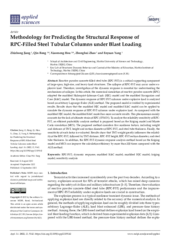 (PDF) Methodology for Predicting the Structural Response of RPC-Filled Steel Tubular Columns ...