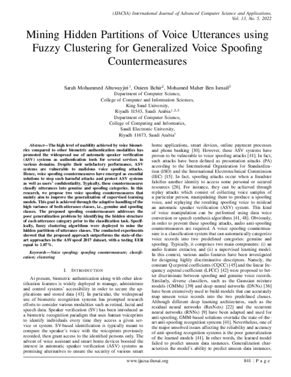 Pdf Mining Hidden Partitions Of Voice Utterances Using Fuzzy