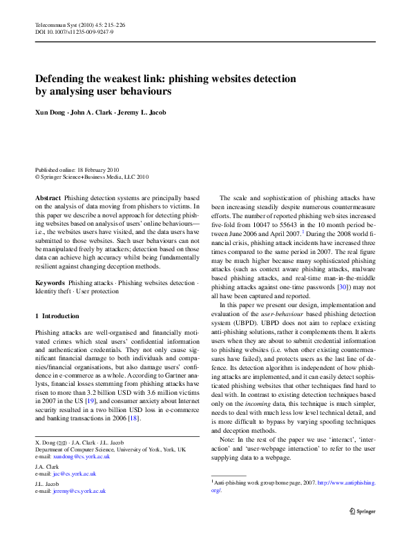 Pdf Defending The Weakest Link Phishing Websites Detection By