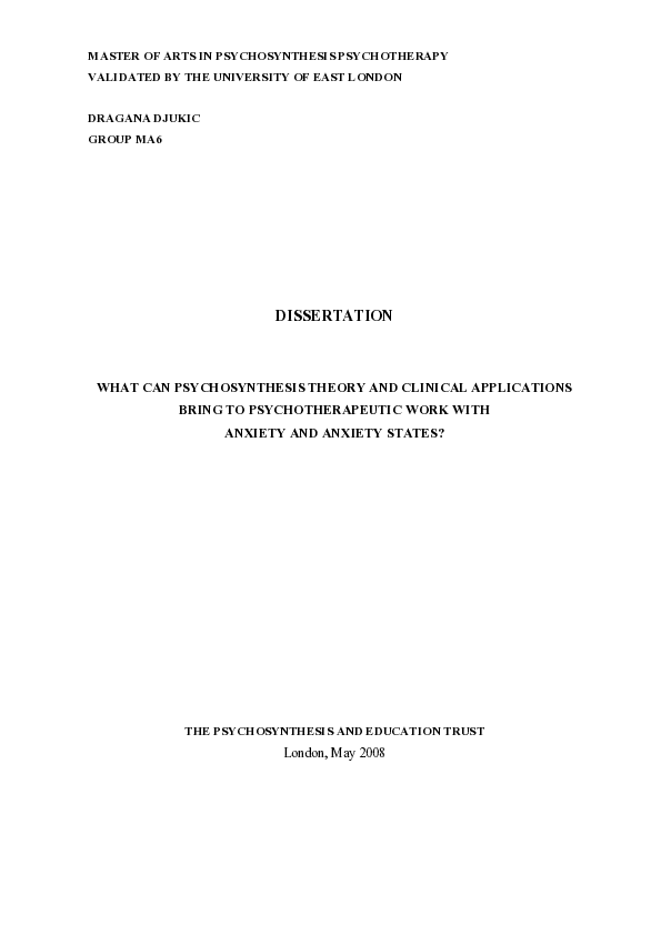 (PDF) What Can Psychosynthesis Theory and Clinical Applications