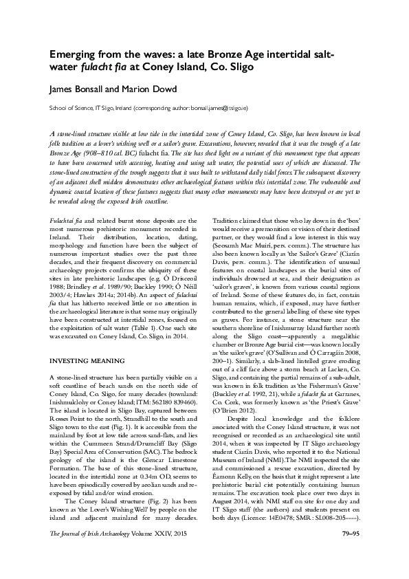 (PDF) Emerging from the waves: a late Bronze Age intertidal saltwater ...