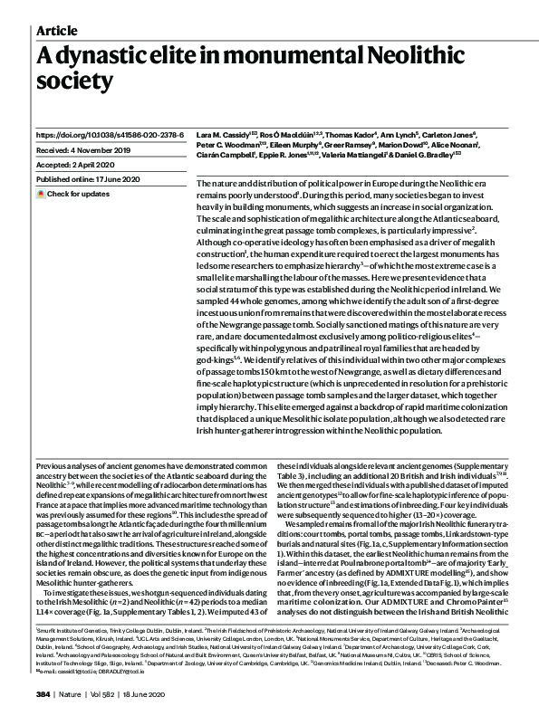 (PDF) A dynastic elite in monumental Neolithic society