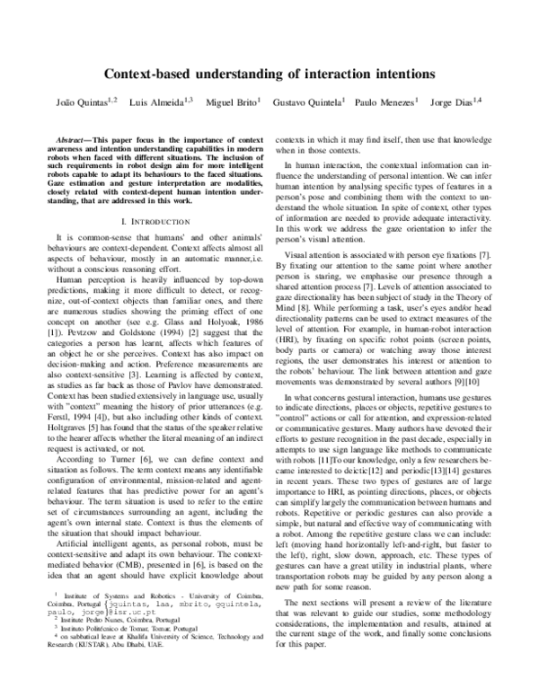 (PDF) Context-based understanding of interaction intentions