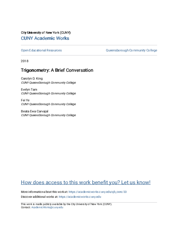 (PDF) Trigonometry: A Brief Conversation