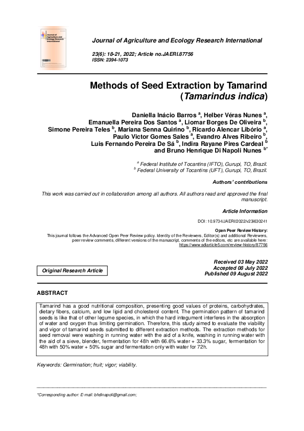 (PDF) Methods of Seed Extraction by Tamarind (Tamarindus indica)