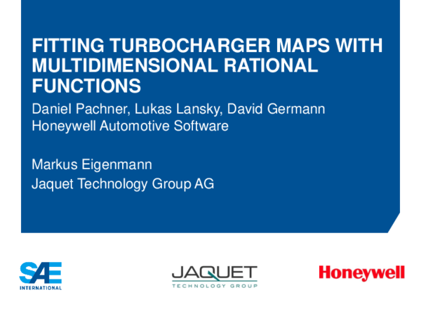 (PDF) Fitting Turbocharger Maps with Multidimensional Rational Functions