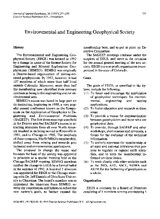 (PDF) Environmental and Engineering Geophysical Society (EEGS)
