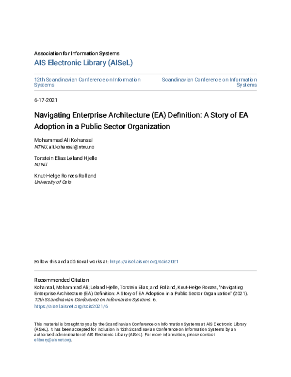 (PDF) Navigating Enterprise Architecture (EA) Definition: A Story of EA ...