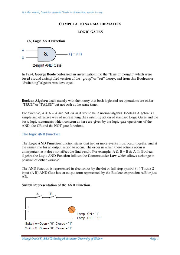 (PDF) Logic Gates (PDF) Logic Gates