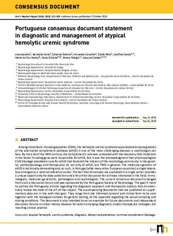 (PDF) Portuguese consensus document statement in diagnostic and ...