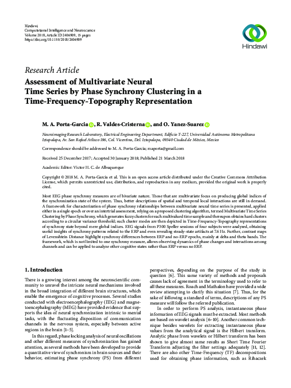 Pdf Assessment Of Multivariate Neural Time Series By Phase Synchrony