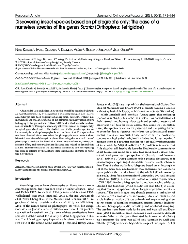 (PDF) Discovering insect species based on photographs only: The case of ...