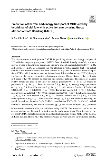 Pdf Prediction Of Thermal And Energy Transport Of Mhd Sutterby Hybrid Nanofluid Flow With