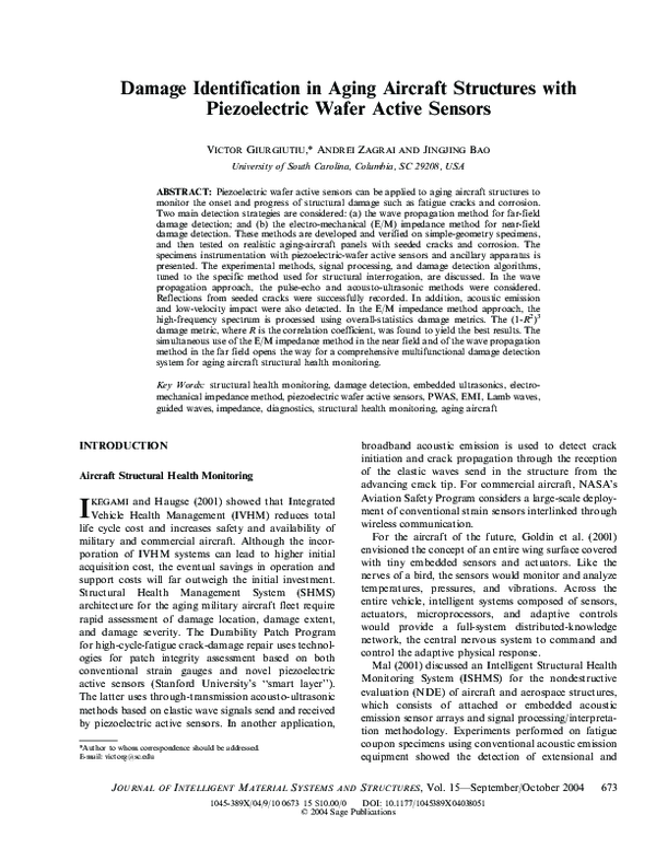 Pdf Aircraft Structural Health Monitoring