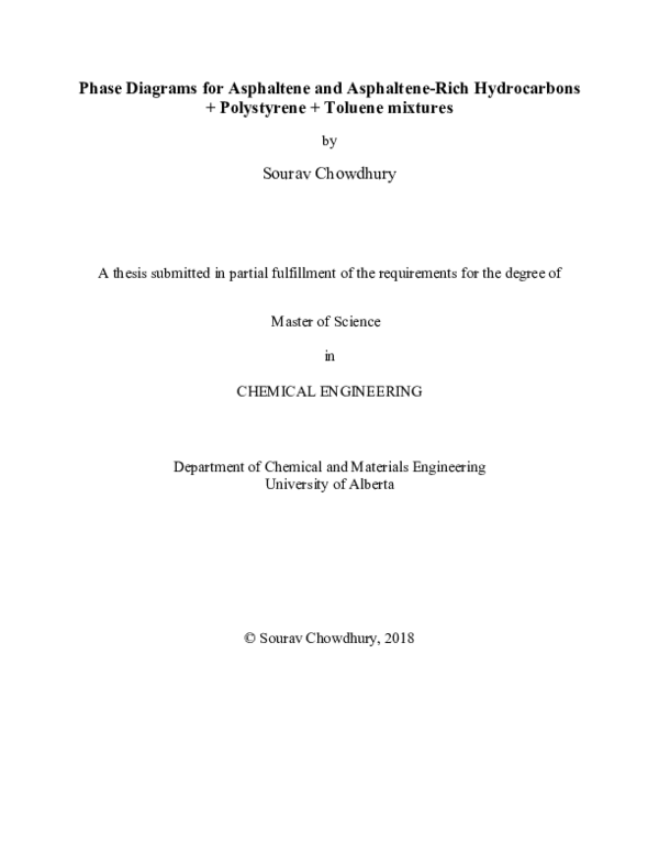 (PDF) Phase Diagrams for Asphaltene and Asphaltene-Rich Hydrocarbons ...