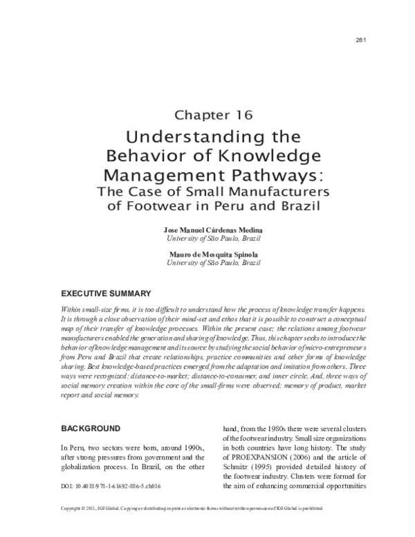 (PDF) Understanding the Behavior of Knowledge Management Pathways
