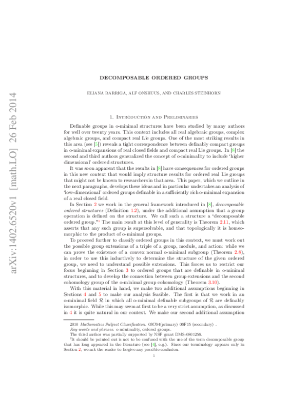 (PDF) 4 Decomposable Ordered Groups