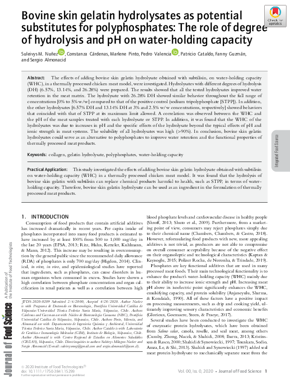 (PDF) Bovine skin gelatin hydrolysates as potential substitutes for ...