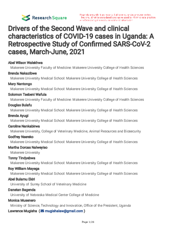 (PDF) Drivers of the Second Wave and clinical characteristics of COVID ...