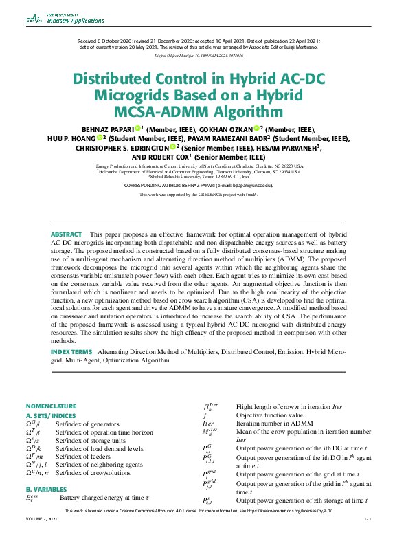 (PDF) Distributed Control in Hybrid AC-DC Microgrids Based on a Hybrid ...
