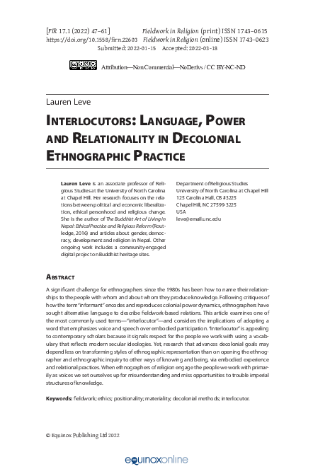 (PDF) Interlocutors