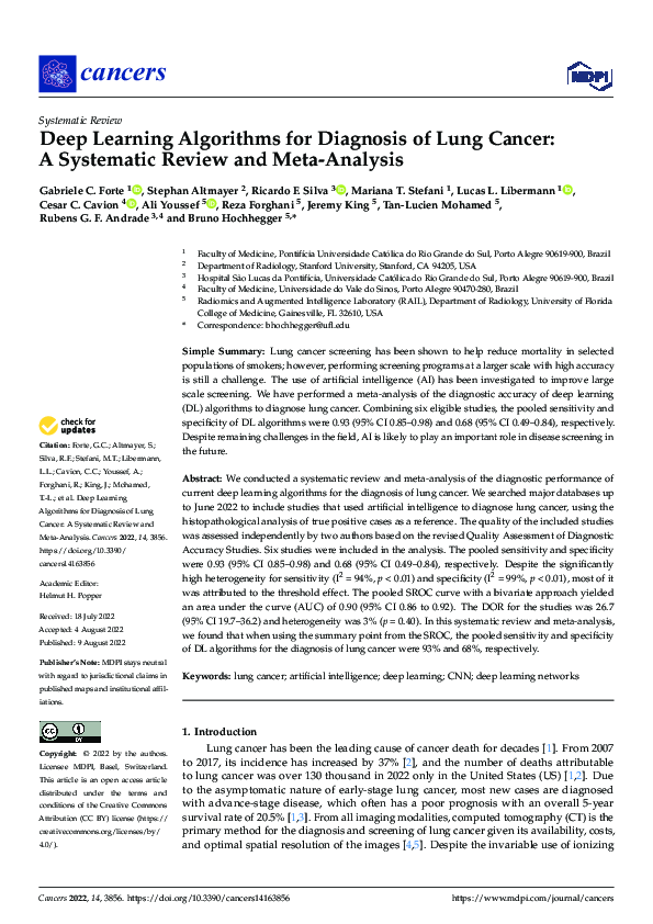 (PDF) Deep Learning Algorithms for Diagnosis of Lung Cancer: A ...