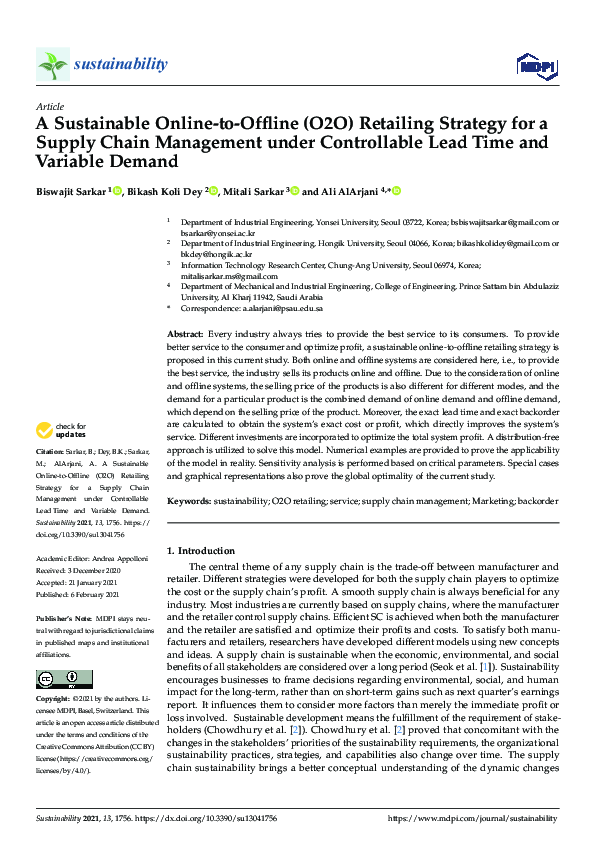 (PDF) A Sustainable Online-to-Offline (O2O) Retailing Strategy for a ...