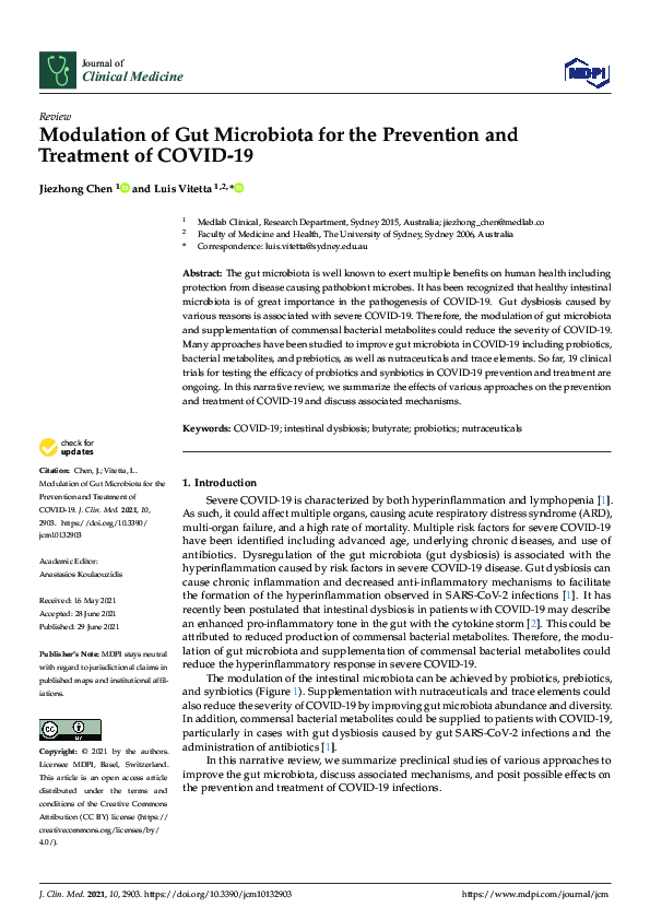 (PDF) Modulation of Gut Microbiota for the Prevention and Treatment of ...