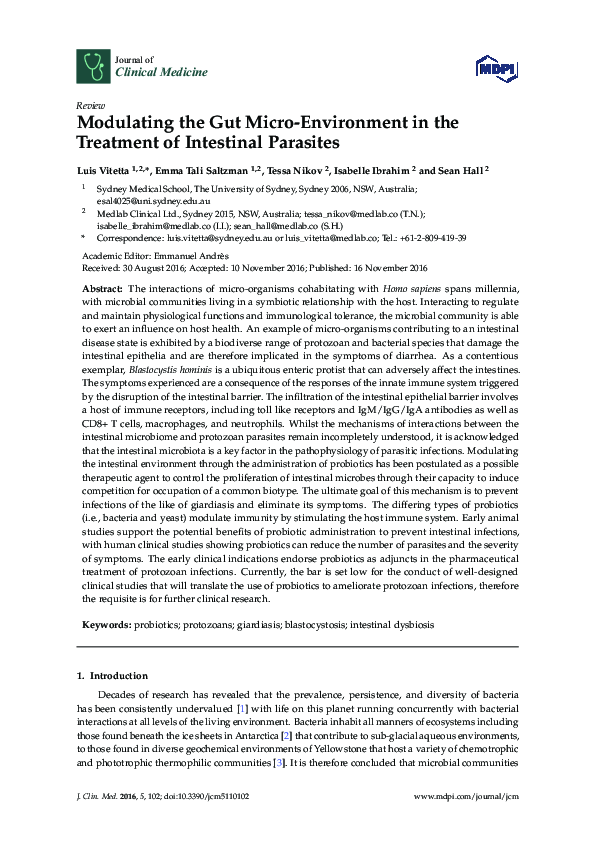 (PDF) Modulating the Gut Micro-Environment in the Treatment of ...